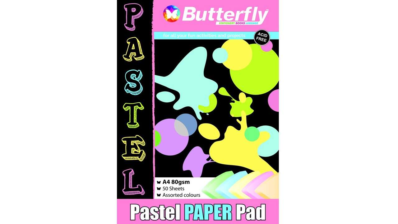 Butterfly Project Paper Pad – Pastel A4 50 Sheets – Strive Stationers