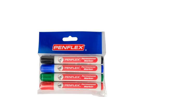 Penflex PM15 Permanent Markers 2mm Bullet Tip Wallet of 4 – Strive ...